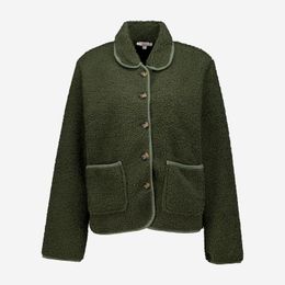 Dunkelgrüne Jacke aus Sherpa