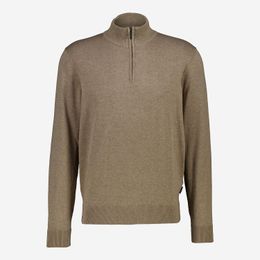 Bugatti Brauner Pullover mit Viertel-Reißverschluss