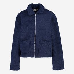 Dunkelblaue Jacke aus Sherpa