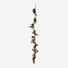 Mehrfarbige Girlande Glitzerbeeren und Tannenzapfen 125cm