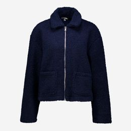 Schwarzblaue Bouclé-Jacke