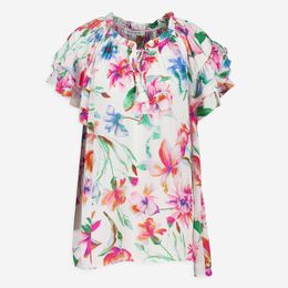 Weiße Bluse mit Blumenmuster