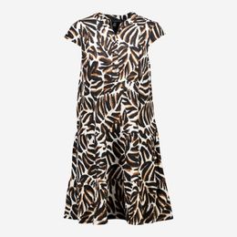 Cremefarbenes und braunes Minikleid mit Animalprint