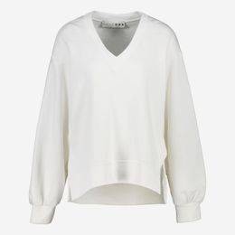 Wei&szlig;es Sweatshirt mit V-Ausschnitt