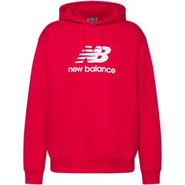 New Balance Sport Essentials Hoodie Herren - rot - Gr. L - Baumwolle/Polyester