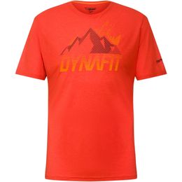 Dynafit Transalper Graphic Funktionsshirt Herren - orange - Gr. XL - Polyester/Lyocell