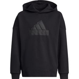 Adidas Hoodie Kinder - schwarz - Gr. 128 - Baumwolle/Polyester