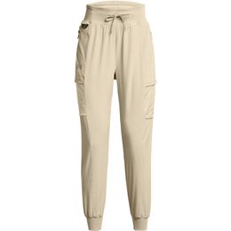 Under Armour Run Trail Laufhose Damen - beige - Gr. L - Polyester/Elastan