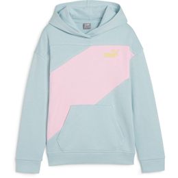 Puma Power Colorblock Hoodie Mädchen - blau - Gr. 176 - Baumwolle/Polyester