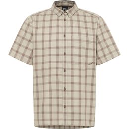 Jack Wolfskin Planalto Kurzarmhemd Herren - braun - Gr. S - Baumwolle
