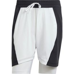 Adidas Tennisshorts Herren - wei&szlig; - Gr. S - Polyester/Elastan