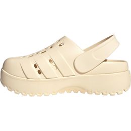 Adidas Adilette Clog Platform Sandalen Damen - beige - Gr. 40 2/3 - Synthetik