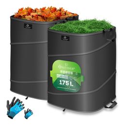 Kesser&reg; Pop-Up-Gartensack Laubsack Gartenabfallsack inkl. Handschuhe Selbststehend mit Griffen Stabil Robust & Faltbar Laubs&auml;cke Rasenschnitt Gartens&auml;cke f&uuml;r Gartenabf&auml;lle Gr&uuml;nschnitt