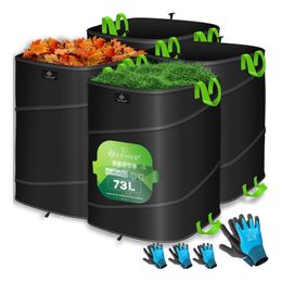 Kesser&reg; Pop-Up-Gartensack Laubsack Gartenabfallsack inkl. Handschuhe Selbststehend mit Griffen Stabil Robust & Faltbar Laubs&auml;cke Rasenschnitt Gartens&auml;cke f&uuml;r Gartenabf&auml;lle Gr&uuml;nschnitt