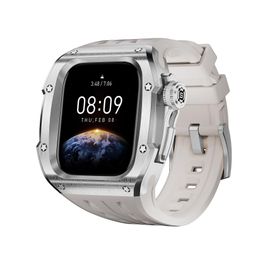 Wigento F&uuml;r Apple Watch Series 10 46mm Silikon Armband mit Metall Geh&auml;use Case