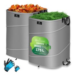 Kesser&reg; Pop-Up-Gartensack Laubsack Gartenabfallsack inkl. Handschuhe Selbststehend mit Griffen Stabil Robust & Faltbar Laubs&auml;cke Rasenschnitt Gartens&auml;cke f&uuml;r Gartenabf&auml;lle Gr&uuml;nschnitt