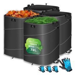 Kesser&reg; Pop-Up-Gartensack Laubsack Gartenabfallsack inkl. Handschuhe Selbststehend mit Griffen Stabil Robust & Faltbar Laubs&auml;cke Rasenschnitt Gartens&auml;cke f&uuml;r Gartenabf&auml;lle Gr&uuml;nschnitt