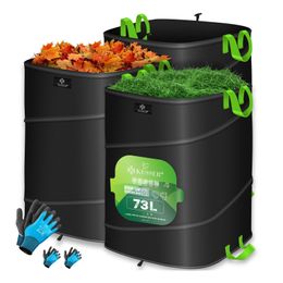 Kesser&reg; Pop-Up-Gartensack Laubsack Gartenabfallsack inkl. Handschuhe Selbststehend mit Griffen Stabil Robust & Faltbar Laubs&auml;cke Rasenschnitt Gartens&auml;cke f&uuml;r Gartenabf&auml;lle Gr&uuml;nschnitt