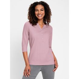 WITT Damen 3/4-Arm-Shirt mit offenem V, rosé, Größe 38