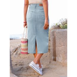 WITT Damen Jeansrock mit Gehschlitz hinten, blue-bleached, Gr&ouml;&szlig;e 44