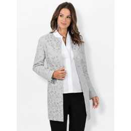WITT Damen Longblazer in Jacquard-Qualit&auml;t, hellgrau-gemustert, Gr&ouml;&szlig;e 36