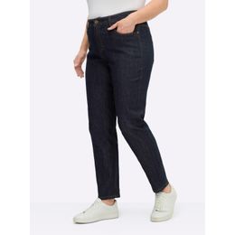 sheego Damen Jeans in schmaler Form, blue-black, Größe 52