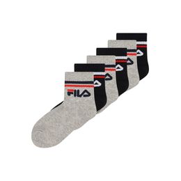 Fila Socken Jungen Gr&ouml;&szlig;e 31/34.5 graumeliert / rot / schwarz / wei&szlig;
