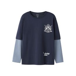 name it Shirt 'NKMVARTO' Jungen Gr&ouml;&szlig;e 134/140 navy / rauchblau / wei&szlig;