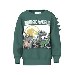 name it Sweatshirt 'NMMOSWALD JURASSIC' Jungen Gr&ouml;&szlig;e 116 gelb / grau / smaragd / wei&szlig;