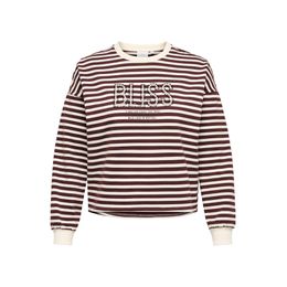 Only Carmakoma Sweatshirt 'CARLiza' Damen Gr&ouml;&szlig;e XXXL/4XL creme / schoko / schwarz / perlwei&szlig;