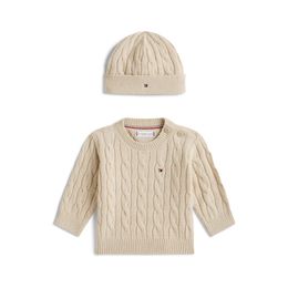 Tommy Hilfiger Set: Pullover und M&uuml;tze Jungen Gr&ouml;&szlig;e 80 beige