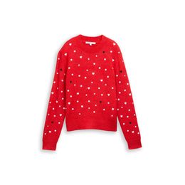 Tom Tailor Denim Pullover Damen Gr&ouml;&szlig;e L rot / schwarz / wei&szlig;