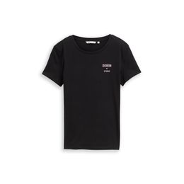 Tom Tailor Denim T-Shirt Damen Gr&ouml;&szlig;e L flieder / schwarz