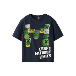 name it T-Shirt 'NKMNels Minecraft' Jungen Gr&ouml;&szlig;e 116 navy / gr&uuml;n / wei&szlig;