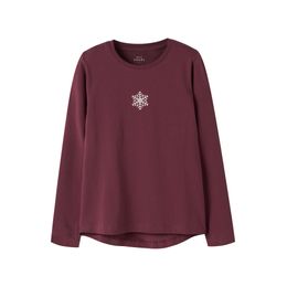 name it Shirt 'NKFVIX' M&auml;dchen Gr&ouml;&szlig;e 146/152 burgunder / wei&szlig;