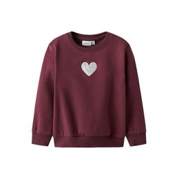name it Sweatshirt 'NMFSakkina' M&auml;dchen Gr&ouml;&szlig;e 80 burgunder / silber / wei&szlig;