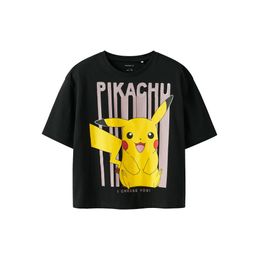 name it T-Shirt 'NKFNisa Pokemon' M&auml;dchen Gr&ouml;&szlig;e 146/152 gelb / pastelllila / grenadine / schwarz