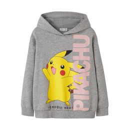 name it Sweatshirt 'NKFNISARA POKEMON' M&auml;dchen Gr&ouml;&szlig;e 146/152 gelb / graumeliert / puder / schwarz