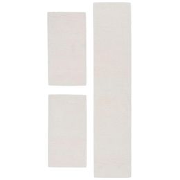 Theko Teppich, Natur, Gr. 2 x 70x140 cm + 1 x 70x340 cm - Bettumrandung, Teppiche, Material: Schurwolle