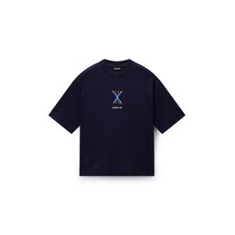 Napapijri T-Shirt 'Irto' Damen Gr&ouml;&szlig;e XS navy / hellblau / orange / wei&szlig;