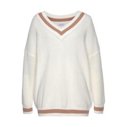 Lascana Pullover Damen Gr&ouml;&szlig;e S/M braun / wei&szlig;