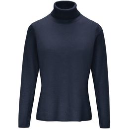 Peter Hahn - Rollkragen-Pullover aus Schurwolle und Kaschmir, blau, Gr. 38 / S - Schurwolle