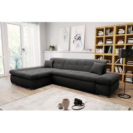 Ecksofa DOMO collection "Moric Luxus - B/T/H 300/172/80 cm, XXL-Format", grau, B:300cm H:80cm T:172cm, Cord (100% Polyester), Sofas, Ecksofa, L-Form, 140kg Belastung/Sitz, Cord, grau