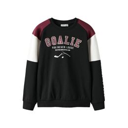 name it Sweatshirt 'NKMShawn' Jungen Größe 146/152 weinrot / schwarz / weiß