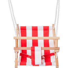 Babyschaukelsitz Happy People, holz, rot, weiß, Schaukelsitze, Jungen, bis 50 kg, H:40cm T:24cm