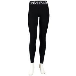 Leggings Calvin Klein, Damen, Gr. M, N-Gr, schwarz, Obermaterial: 60% Baumwolle, 35% Polyamid, 5% Elasthan, lang, Hosen, breiter Logobund, weich, elastisch, Cotton-Mix