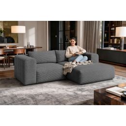 Ecksofa OTTO HOME, B:241cm H:76cm T:168cmanthrazit, 100% Polyester, Sofas, "TIARRA Design-Sofa mit Ottomane recht/links bestellbar, Breite 241 cm",