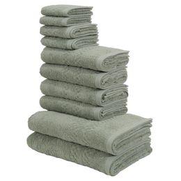 Handtuch Set my homesalbei, Frottier, Obermaterial: 100% Baumwolle, Handtuch-Sets, "Regona, als 10 tlg Set und Serie, Premium Handt&uuml;cher, 500 gr/m&sup2;",