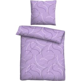 Bettwäsche "0560966", viola, B/L: 155cm x 220cm, 1 Stk., 1 Stk., Microfaser, B/L: 80cm x 80cm, 2 Stk., Microfaser, Obermaterial: 100% Polyester, CASTELL - MARKENBETTWÄSCHE, Bettwäsche, feiner Glanz + weicher Griff, pflegeleicht, ganzjährig einsetzbar, RV