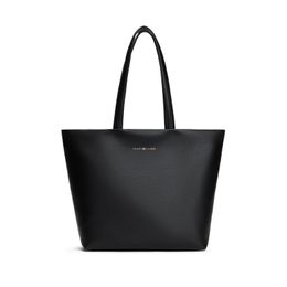 Tragetasche Tommy Hilfiger "TH LOGOTAPE TOTE", Damen, Gr. B/H/T: 42cm x 30cm x 17cm, schwarz, Lederimitat, Taschen, Damen Shopper, Umhängetasche mit Logoschriftzug